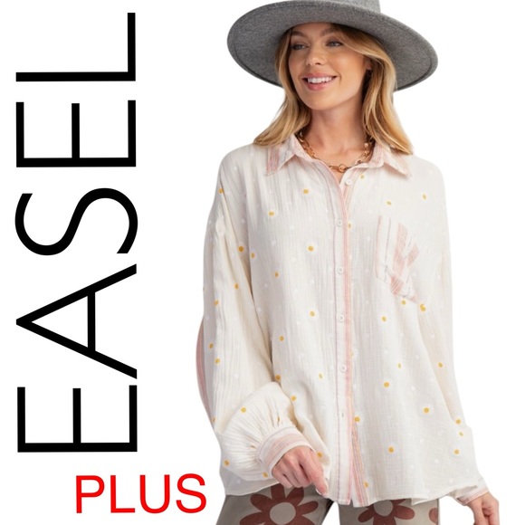 easel | Tops | 94 Easel Plus Size Nwt Top Cream R2a753 | Poshmark